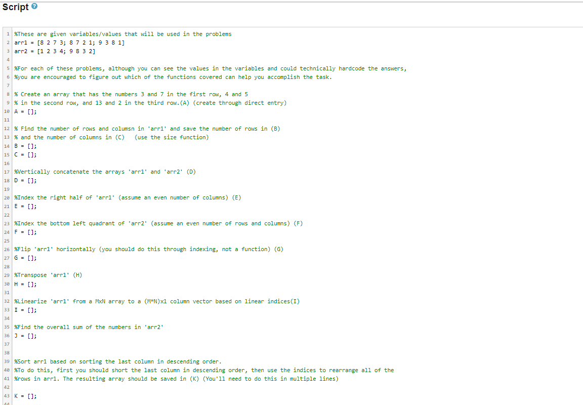 Solved Directions: Write the code to satisify the following | Chegg.com
