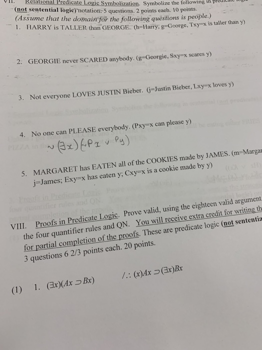 Solved kelational Predicate Logic Symbolization. Symbolize | Chegg.com