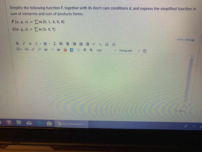Solved Dquestion 11 Convert The Following Boolean Function 9353