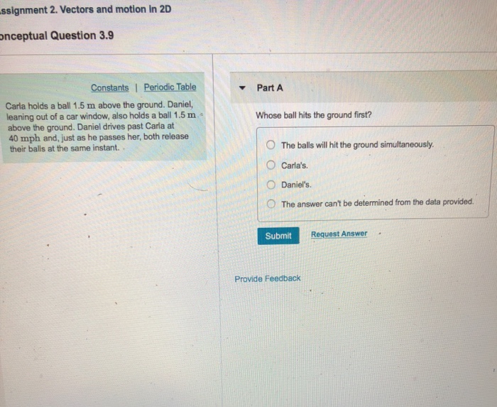 Solved ssignment 2. Vectors and motion In 2D onceptual | Chegg.com