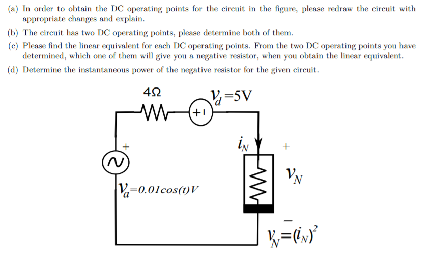Solved (a) In order to obtain the DC operating points for | Chegg.com