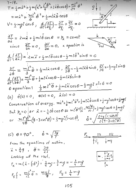 Solved 70. 10 A rod of mass m and length is connected by a | Chegg.com