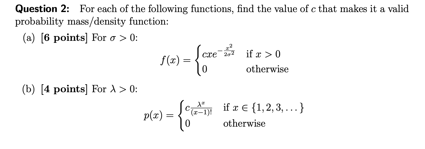 Solved Question 2: For each of the following functions, find | Chegg.com