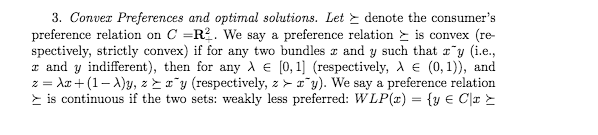 Solved 3. Conver Preferences and optimal solutions. Let | Chegg.com