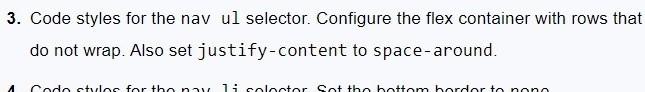 Solved 3. Code styles for the nav ul selector. Configure the | Chegg.com