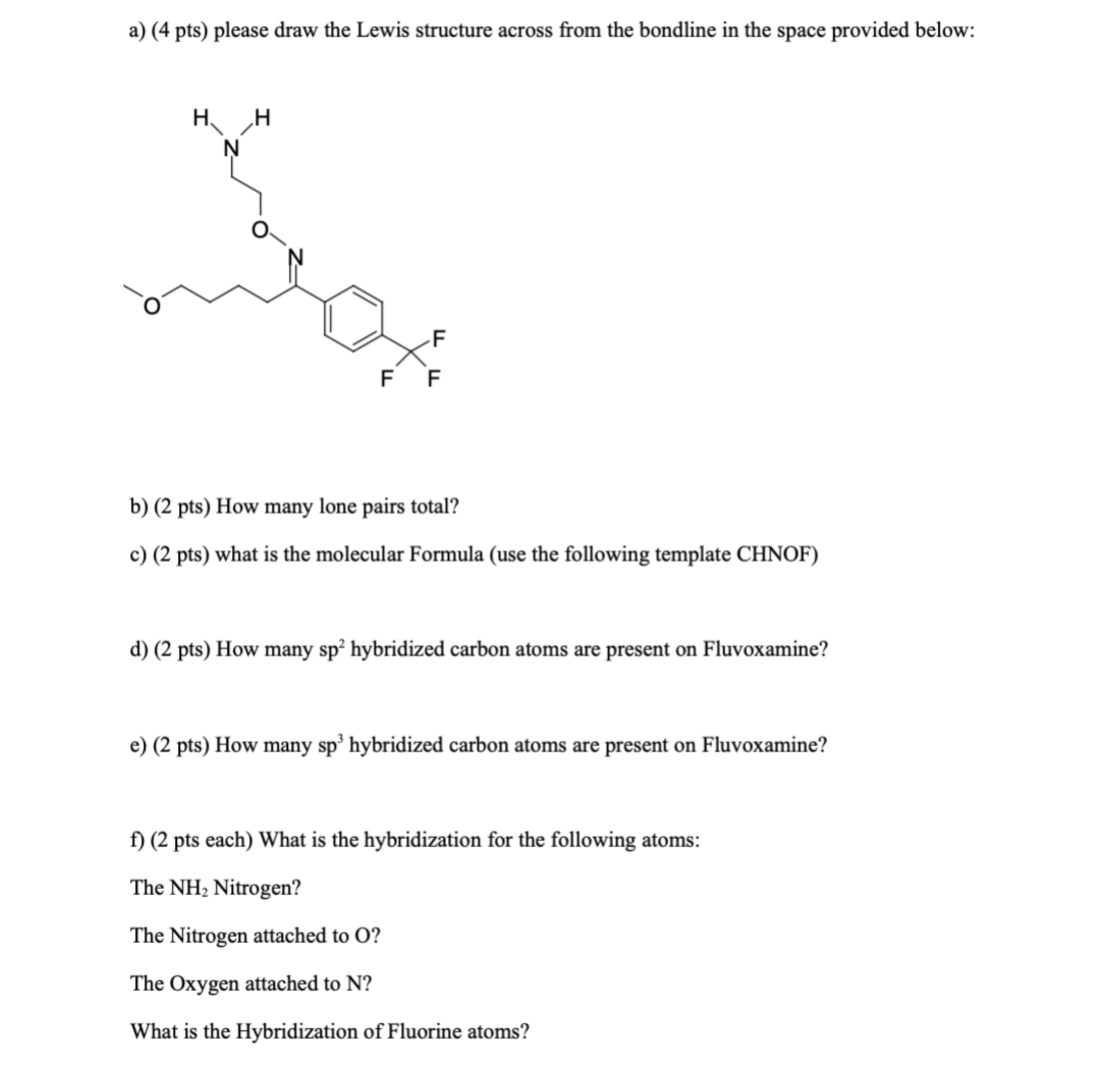 Solved a) (4 ﻿pts) ﻿please draw the Lewis structure across | Chegg.com