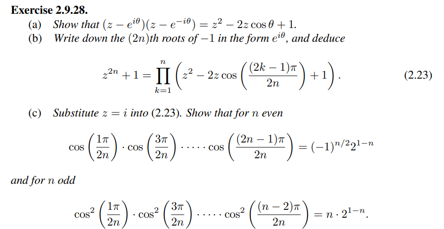 Solved Exercise 2.9.28.(a) ﻿Show that | Chegg.com