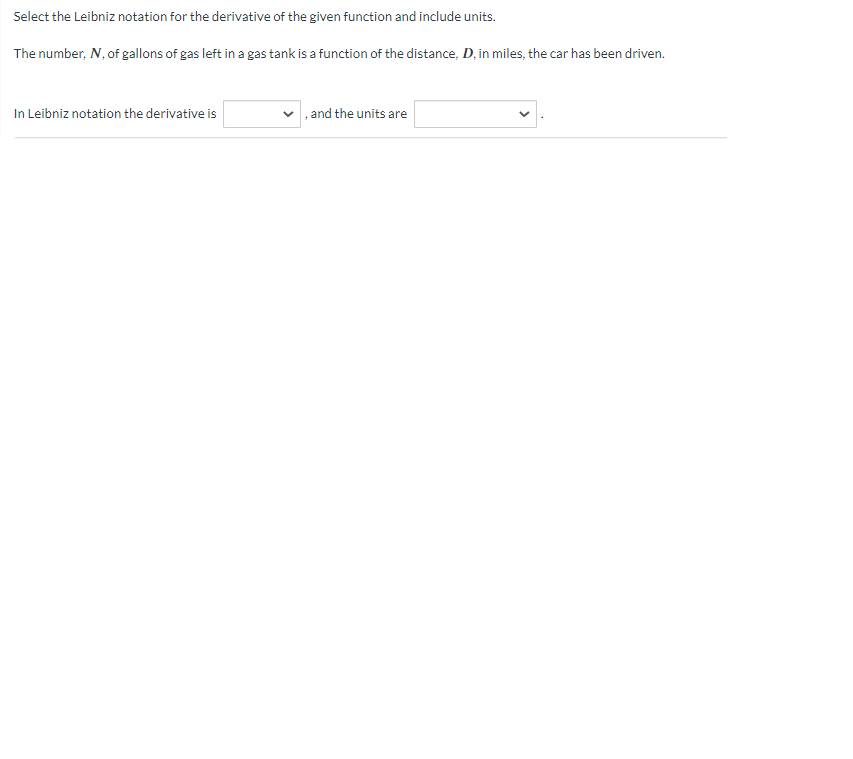 Select The Leibniz Notation For The Derivative Of The
