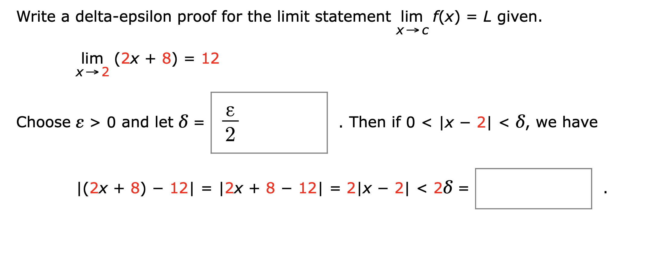 Solved Write a delta-epsilon proof for the limit statement | Chegg.com