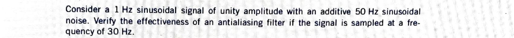 Solved Consider a 1 Hz sinusoidal signal of unity amplitude | Chegg.com