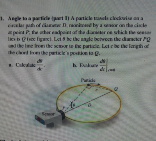 Solved Angle to a particle (part 1) A particle travels | Chegg.com