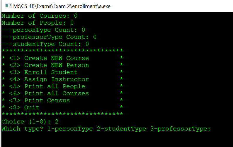 Solved Create a menu-driven program for enrolling students | Chegg.com