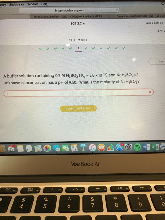 Solved A buffer solution containing 0.2 M H_3BO_3(K_a = 5.8 | Chegg.com