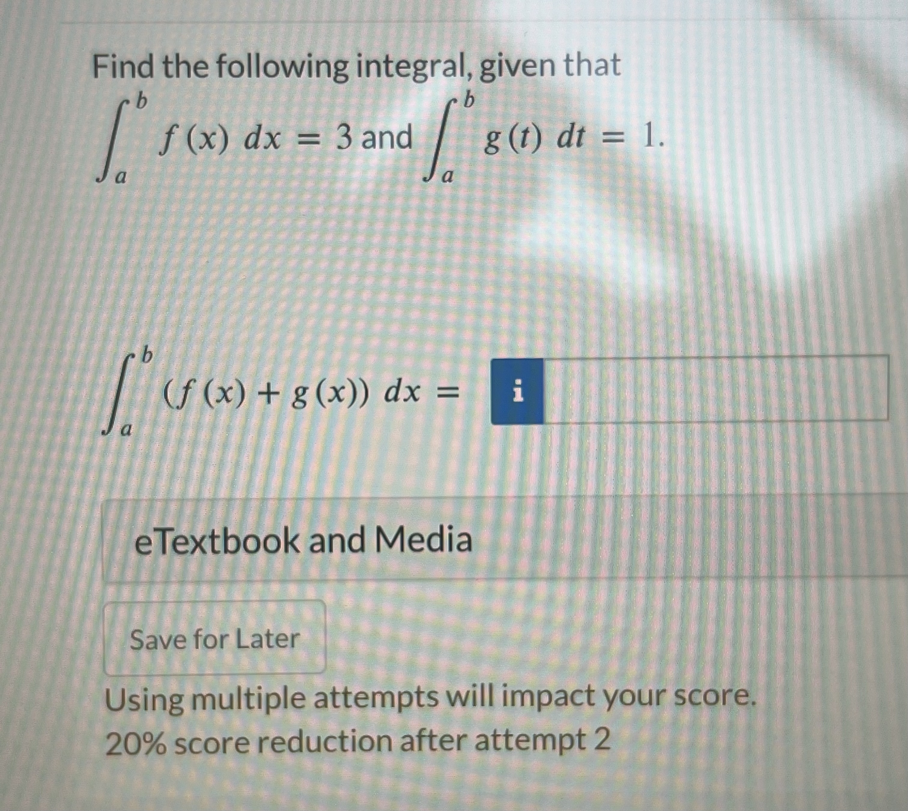 Solved Find the following integral, given that \\[ | Chegg.com