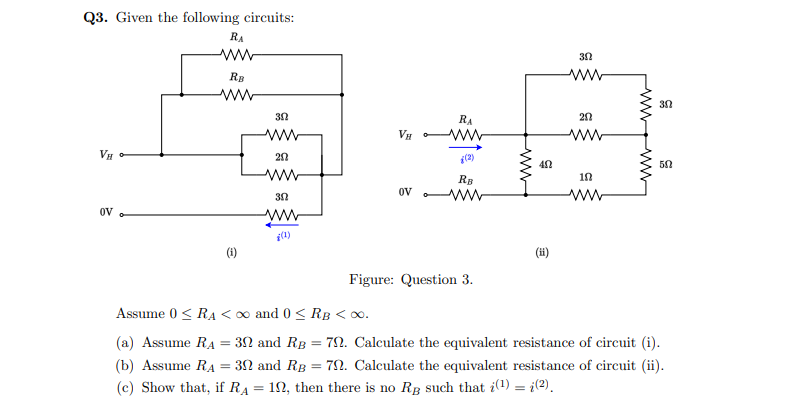 Solved Q3. Given the following circuits: Figure: Question 3. | Chegg.com