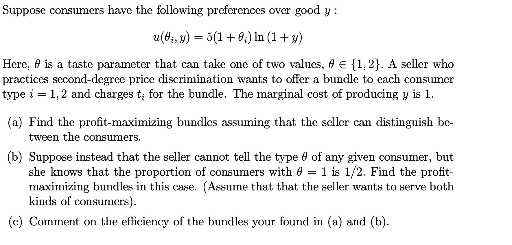 Solved Suppose consumers have the following preferences over | Chegg.com