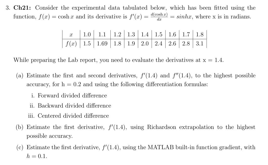 Solved 3. Ch21: Consider the experimental data tabulated | Chegg.com