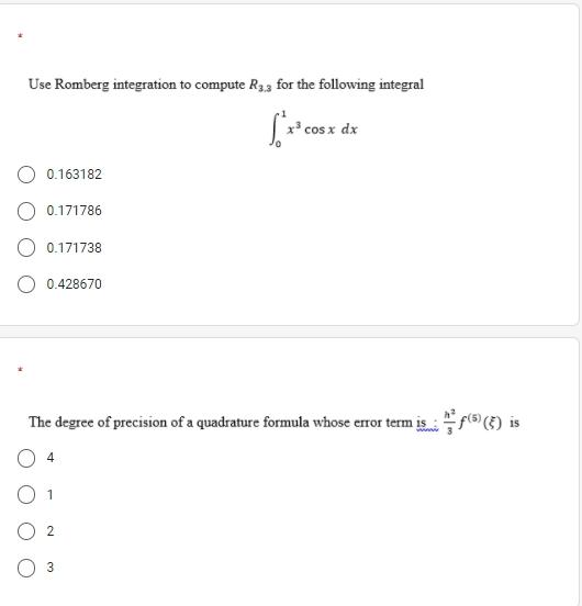 Solved Use Romberg integration to compute R32 for the | Chegg.com