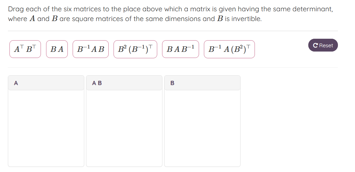 Solved Drag each of the six matrices to the place above | Chegg.com