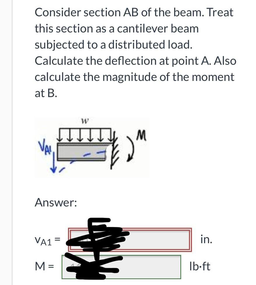 Solved For the beam shown, calculate the beam deflection at | Chegg.com