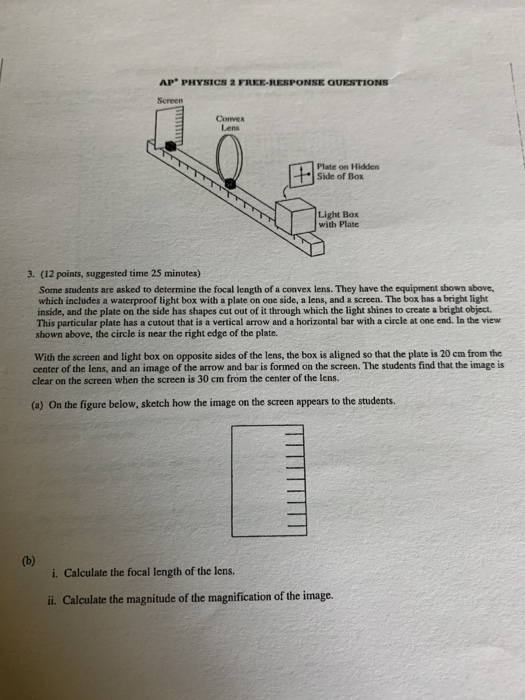 Solved AP PHYSICS 2 FREE-RESPONSE QUESTIONS Screen Convex | Chegg.com