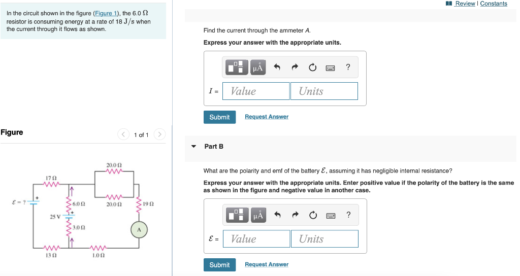 Solved M Review Constants In the circuit shown in the figure | Chegg.com