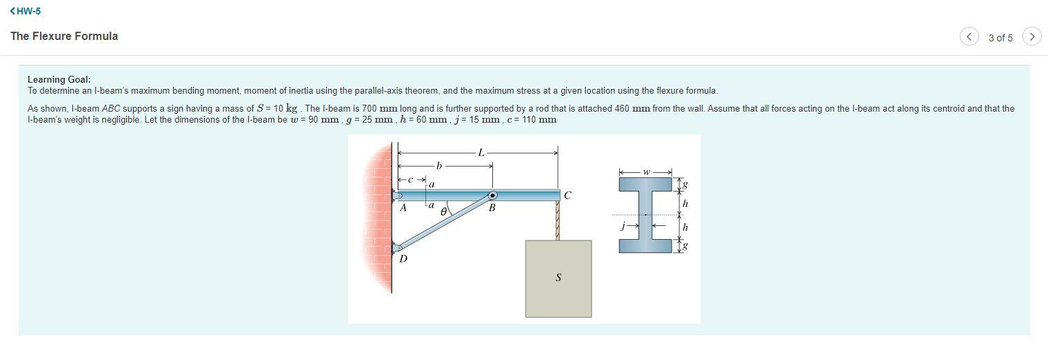 Solved Learning Goal: To determine an I-beam’s maximum | Chegg.com