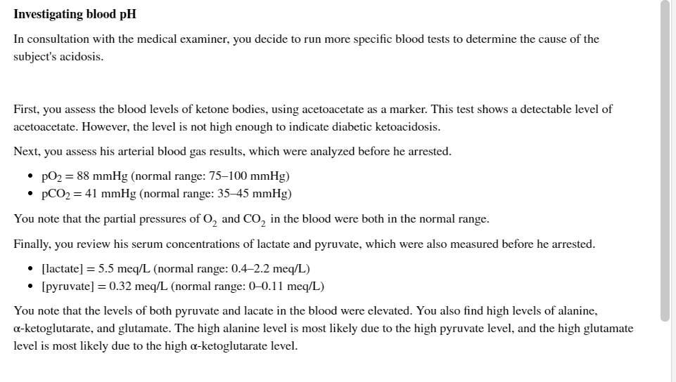 Solved Investigating blood pH In consultation with the | Chegg.com
