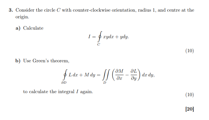 Solved 3. Consider the circle C with counter-clockwise | Chegg.com