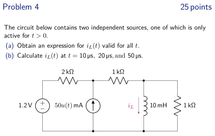 Solved Problem 4 25 points The circuit below contains two | Chegg.com