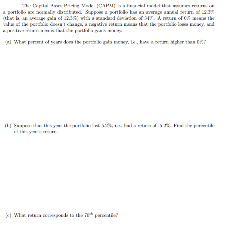 Solved The Capital Asset Pricing Model (CAPM) is a financial | Chegg.com