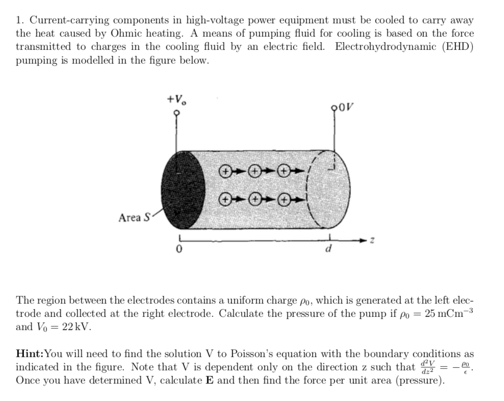 Solved 1. Current-carrying components in high-voltage power | Chegg.com
