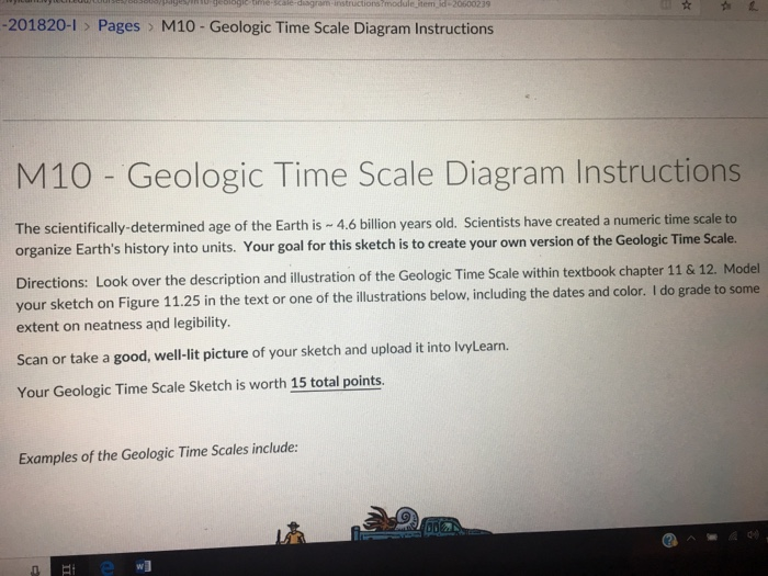 Solved -201820-1 Pages > M10 - Geologic Time Scale Diagram | Chegg.com