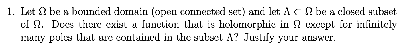 Solved 1. Let 12 be a bounded domain (open connected set) | Chegg.com