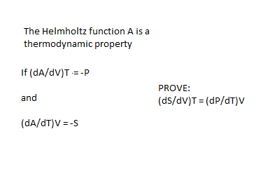 Solved The Helmholtz function A is a thermodynamic property | Chegg.com