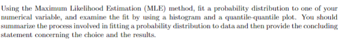 Using the Maximum Likelihood Estimation (MLE) method, | Chegg.com