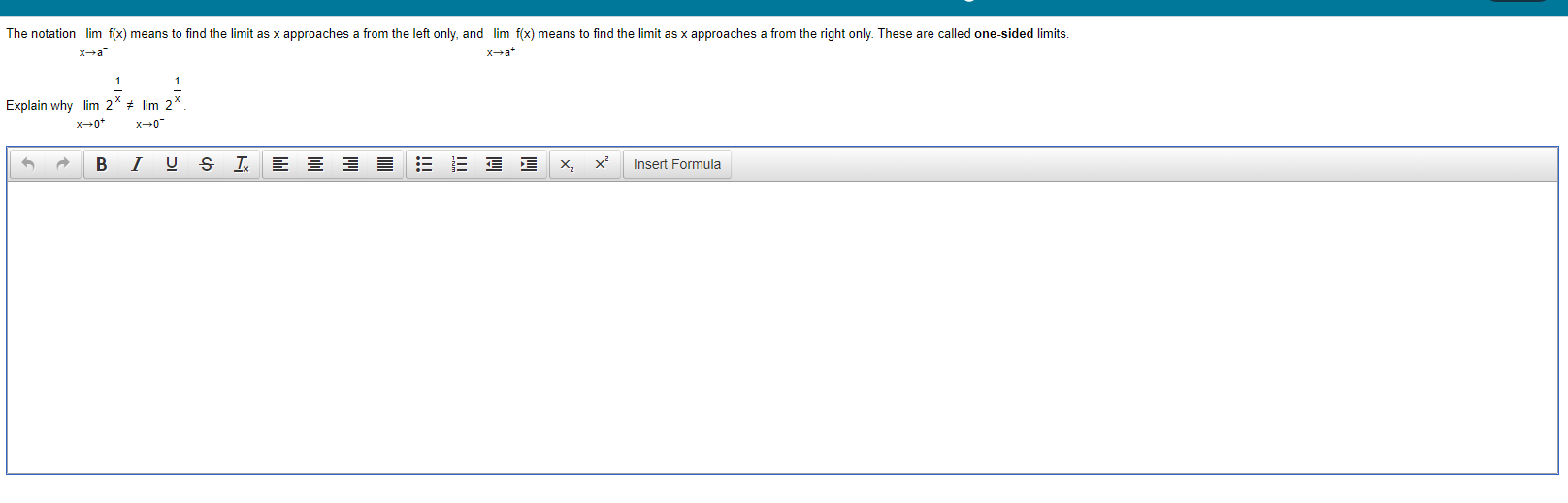 Solved The notation limx→a−f(x) means to find the limit as x | Chegg.com