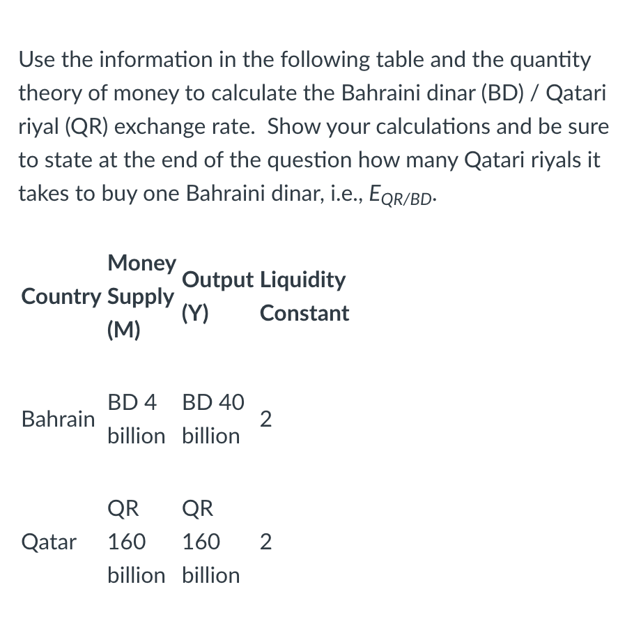 Solved Use the information in the following table and the | Chegg.com