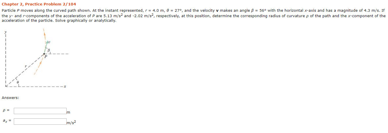 Solved Chapter 2, Practice Problem 2/104 Particle P moves | Chegg.com