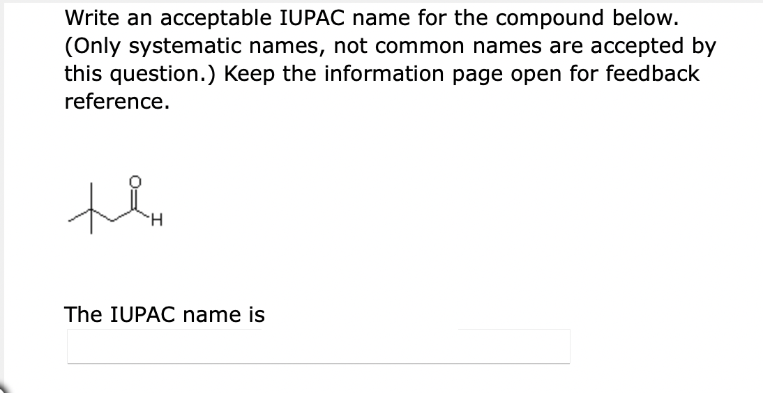 Solved Write an acceptable IUPAC name for the two compounds | Chegg.com