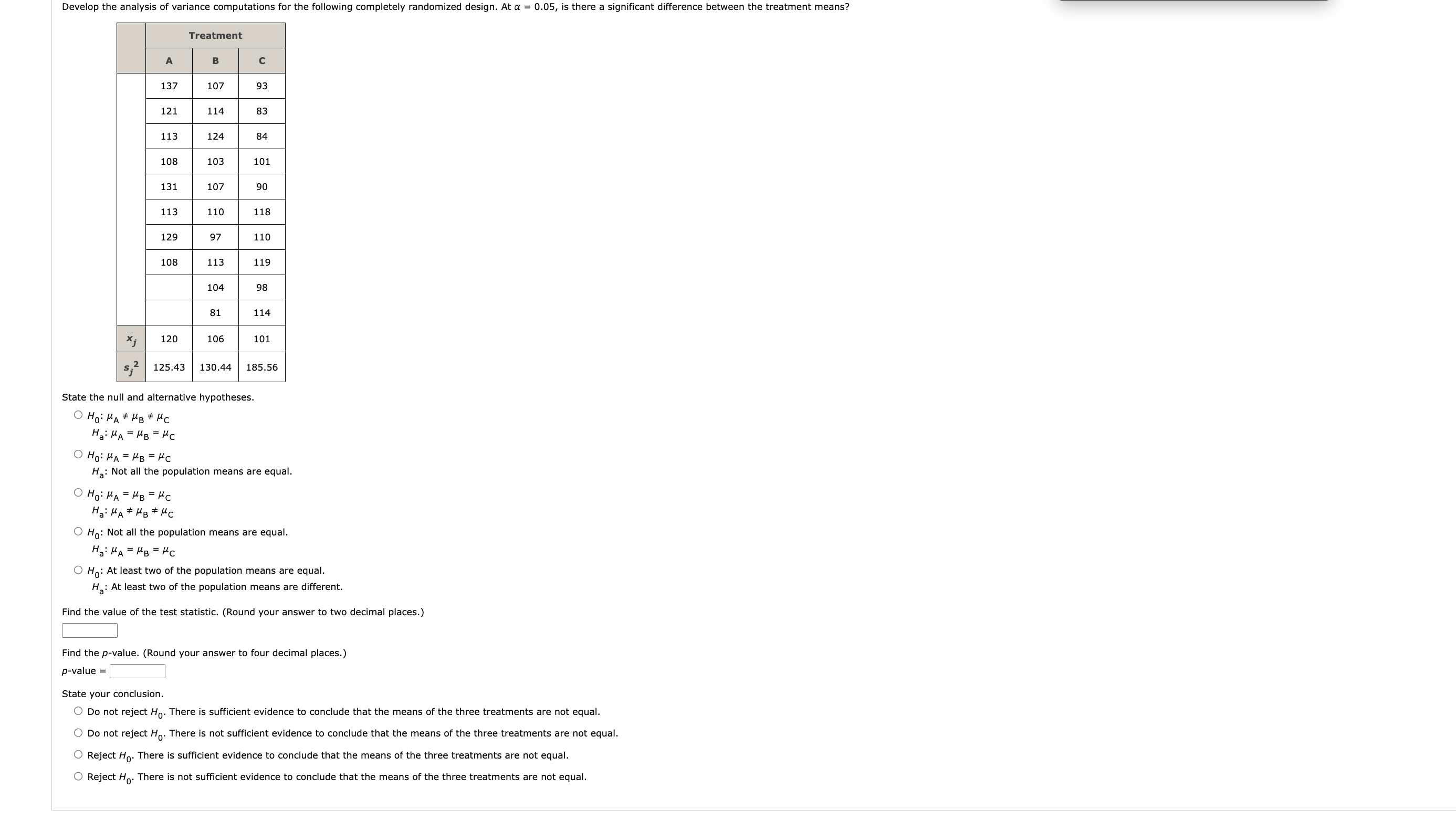 Solved State the null and alternative hypotheses. | Chegg.com