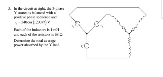 Solved In the circuit at right, the 3-phase Y source is | Chegg.com
