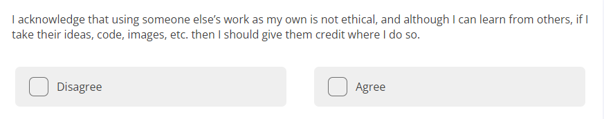 Solved I acknowledge that using someone else's work as my | Chegg.com