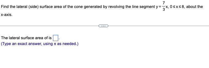 Solved Find the lateral (side) surface area of the cone | Chegg.com
