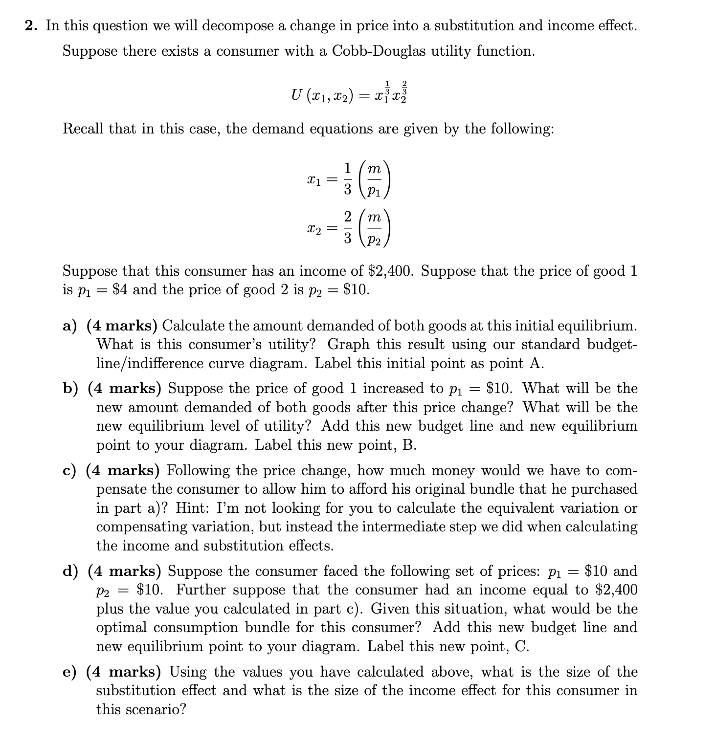 Solved Below are three different demand functions for three | Chegg.com