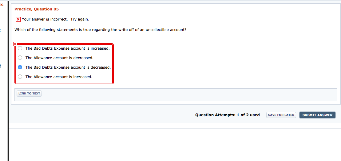 Solved Practice, Question 05 * Your answer is incorrect. Try | Chegg.com