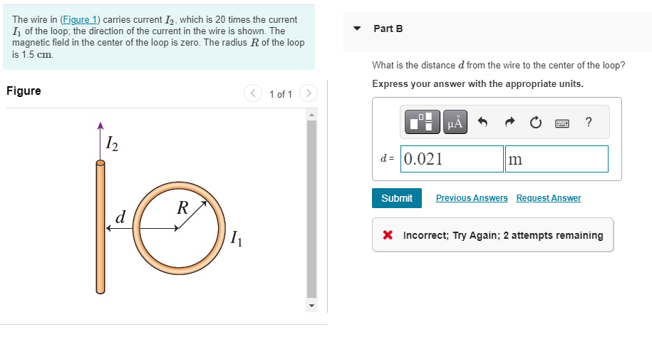 Solved The wire in (Figure 1) ﻿carries current I2, ﻿which is | Chegg.com