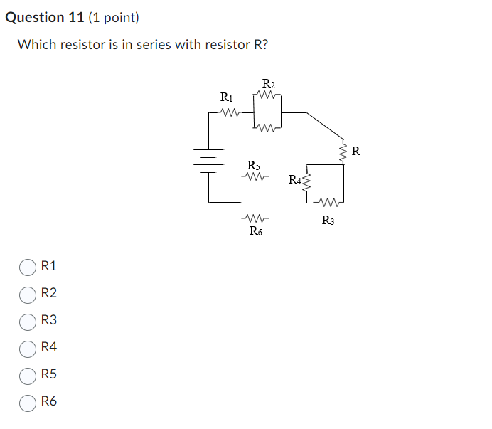 Solved Which resistor is in series with resistor R ? R1 R2 | Chegg.com