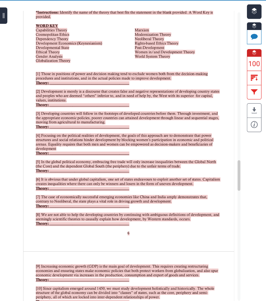 Solved *Instructions: Identify the name of the theory that | Chegg.com