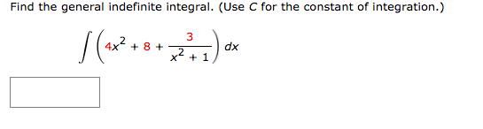 Solved Find the general indefinite integral. (Use C for the | Chegg.com